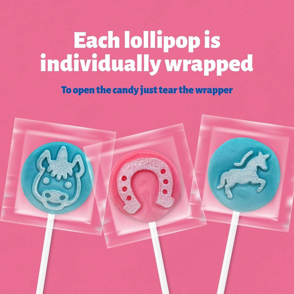 Unicorn Mega Lollipops | 2 Pound Pack (48 Count) - Cotton Candy Flavor ...