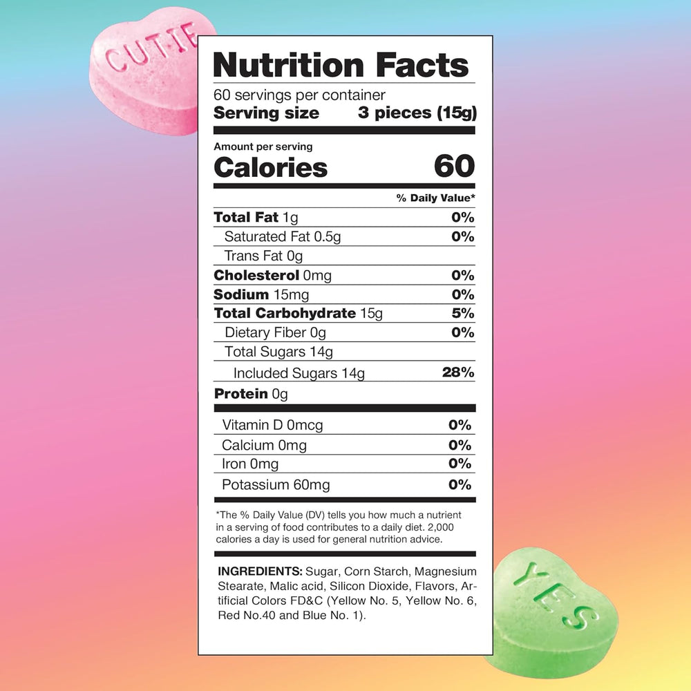 Conversation Hearts Candy - 2 Pound Bulk Bag - Heart Shaped Candy in S ...