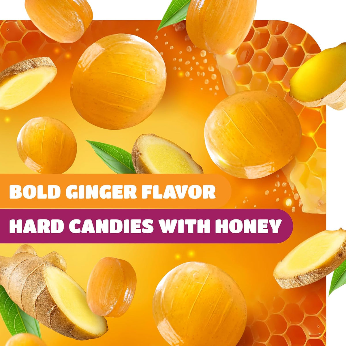 Honey Ginger Hard Candy | 2 Pound Bulk Pack | Individually Wrapped ...
