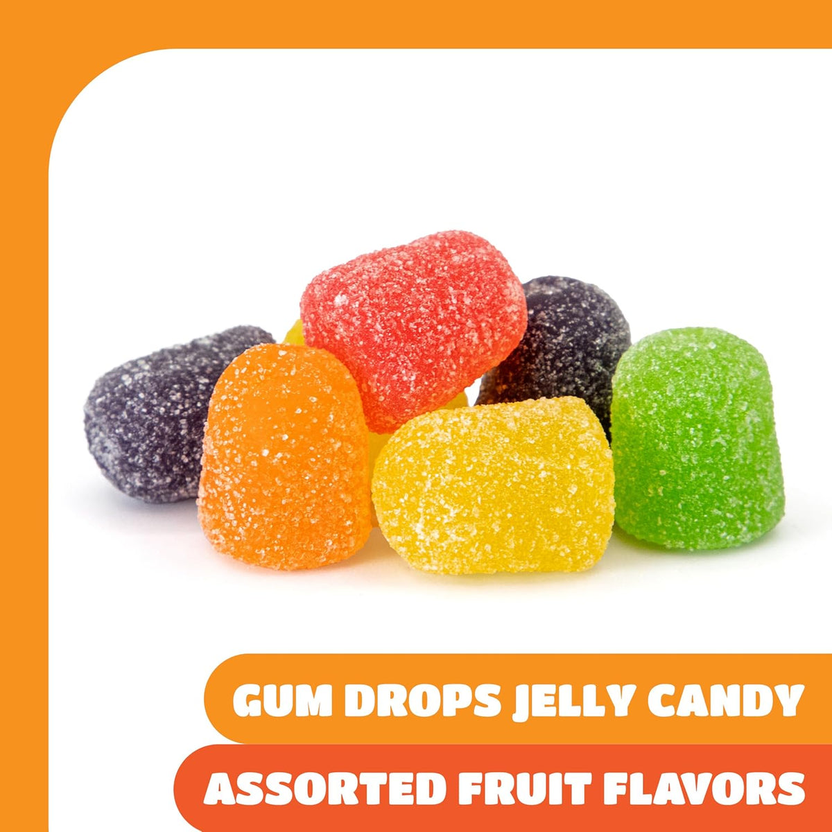 Gum Drops - 2 Pound Bulk Pack - Jelly Candy - Assorted Fruit Flavors ...